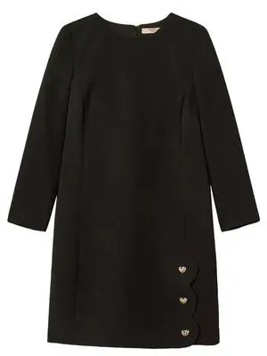 TWINSET Short Crêpe Dress With Heart-shaped Buttons - Black