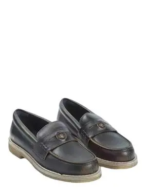 GOLDEN GOOSE Logo Detail Loafers - Black