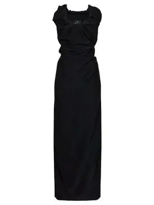 VIVIENNE WESTWOOD Vivienne Westwood Black Draped Asymmetric Maxi Dress Black