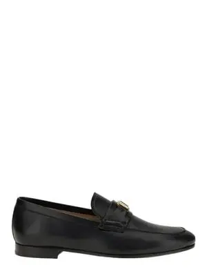 Valentino Garavani Vlogo Signature Leather Loafers - Black
