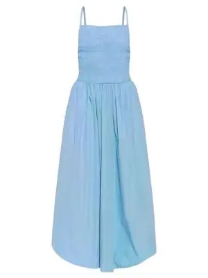 GANNI Square Neck Maxi Dress - Blue