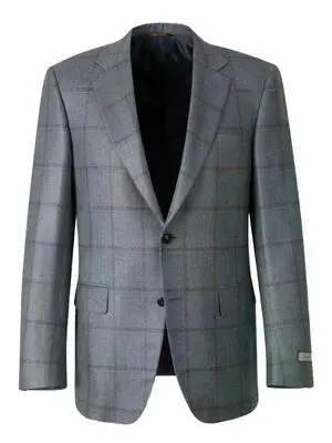 Canali Check-pattern Single-breasted Blazer - Grey
