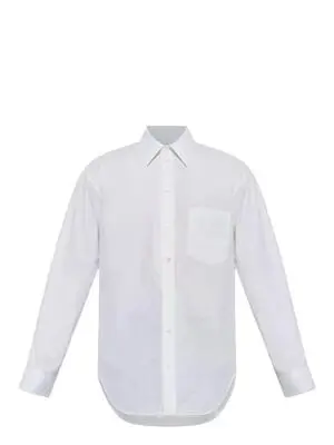 Balenciaga Embroidered-logo Chest-pocket Shirt - White