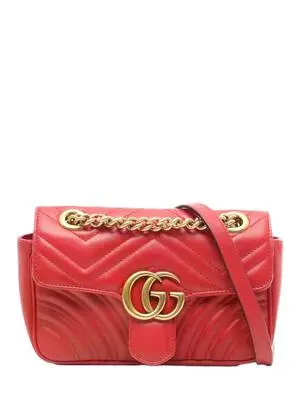 Gucci Gg Marmont Chain Shoulder Bag - Red