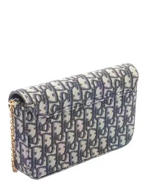 Dior Medium Saddle Oblique Jacquard Canvas Crossbody Bag - Blue