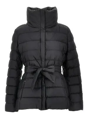 Max Mara Quilted Belted Jacket - Black
