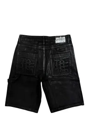 Mixed Emotion Logo Patch Shorts With Hammer Loop - Black