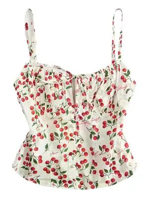 GUESS GUESS USA Cherry-Print Gathered Top