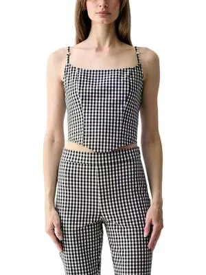 GUESS GUESS USA Gingham Check Star Patch Top