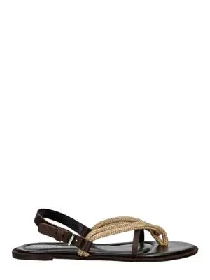 JONAK PARIS Emeline Braided Strap Sandals - Neutrals