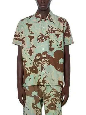 NOMARHYTHM Camouflage-print Short-sleeve Shirt - Green