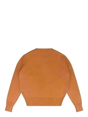 DENIM TEARS Crew-neck Sweater With Intarsia Knit Flag Motif - Orange
