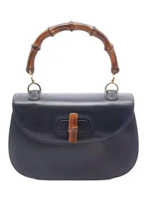Gucci Bamboo Leather Satchel Bag - Black