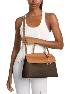 Michael Kors Medium Landry Satchel Bag - Brown