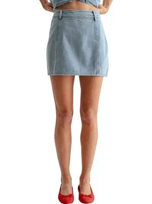 ALL IN FAVOR High-waisted A-line Miniskirt - Denim