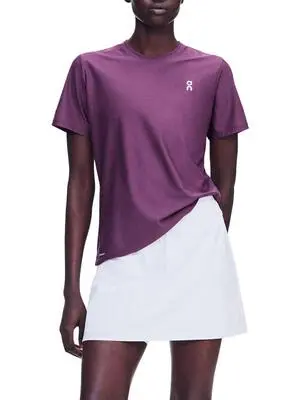 On Crewneck T-shirt With Chest Graphic - Cassis