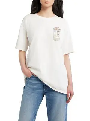 DAMSON MADDER Quiet Company" Graphic T-shirt - Ecru