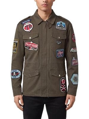 Philipp Plein Jacket With Patches - Military