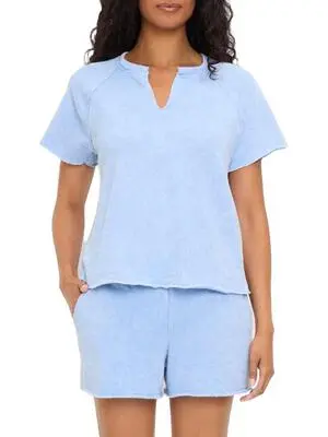 Michael Stars Jessie Notched Neck T-shirt - Sky