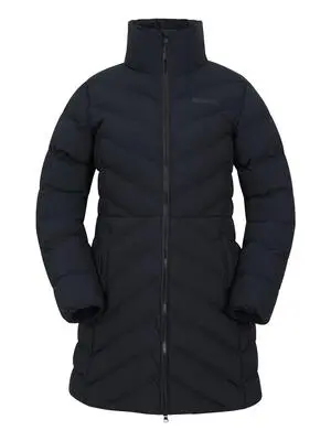 Mountain Warehouse Padded Long Jacket With Stand Collar - Black