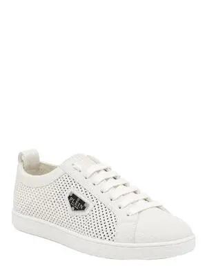 Philipp Plein Perforated Suede Low-top Sneakers - Offwhite