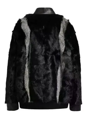 Valentino Garavani Panelled Fur And Leather Jacket - Black