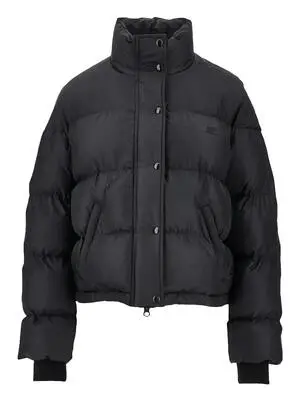 COURREGES Zip-up Puffer Jacket With Stand Collar - Black