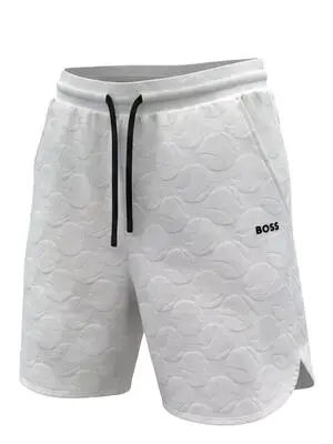 BOSS Jacquard Pattern Shorts - White