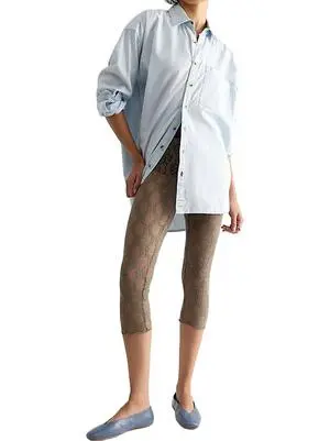 Only Hearts Stretch Lace Capri Tights - Khaki