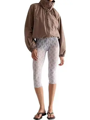 Only Hearts Stretch Lace Capri Tights - Lilac