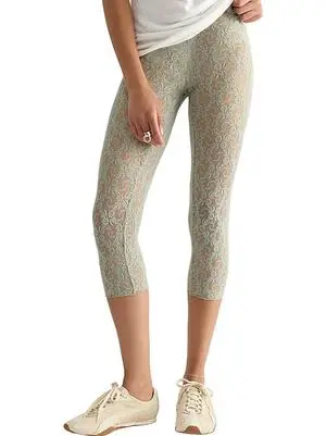 Only Hearts Stretch Lace Capri Tights - Sagebrush