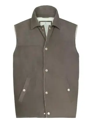Brunello Cucinelli Suede Down Vest - Grey