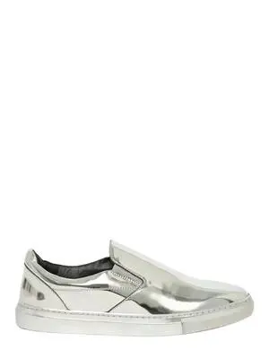 Balenciaga Metallic Slip-on Sneakers - Silver