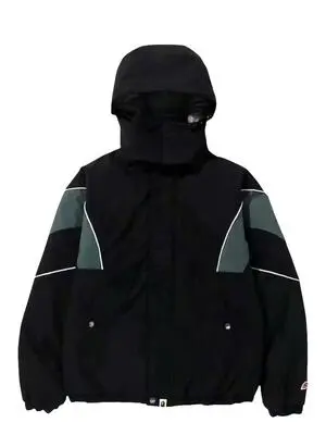 A BATHING APE Paneled Football Jacket - Black