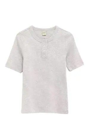 FLORE FLORE FLORE FLORE Button-Placket T-Shirt Grey