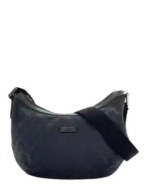 Gucci Gg Canvas Shoulder Bag - Black