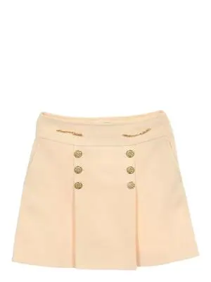 Gucci 2010s Horsebit Detail Wool Skirt - Neutrals
