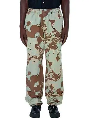 NOMARHYTHM Camouflage-print Elasticated-waistband Trousers - Neutrals