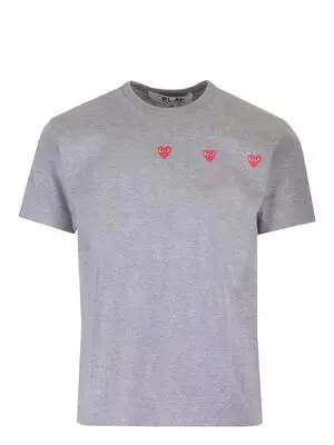 Comme Des Garçons Heart Patch T-shirt - Grey