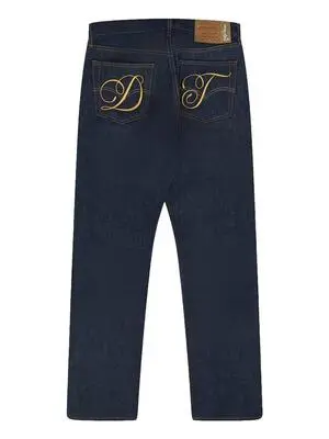 DENIM TEARS Embroidered Straight Leg Jeans - Blue