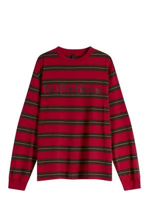 NO PROBLEMO Striped Ls T-shirt - Red