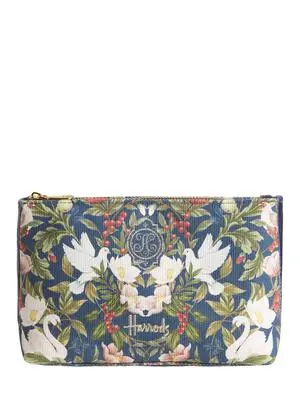 Harrods Harrods Small Cotton Partridge Cosmetics Bag Navy