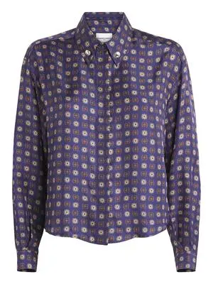 Claudie Pierlot Silk Printed Shirt - Blue