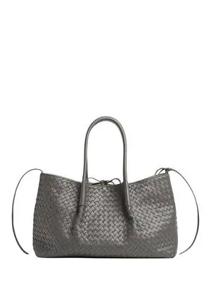 Bottega Veneta Leather Pinacoteca Tote Bag - Grey