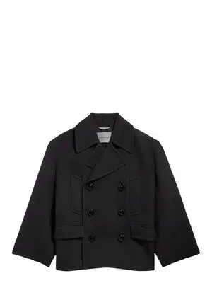 Balenciaga Double-breasted Wool Peacoat - Black
