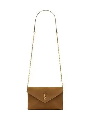 Saint Laurent Small Envelope Messenger Bag - Beige