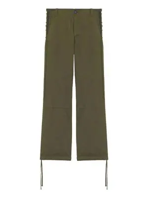 Alexander McQueen Lace-up Cotton Twill Cargo Trousers - Green