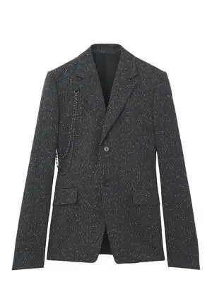 Alexander McQueen Stripe Embellished Blazer - Black