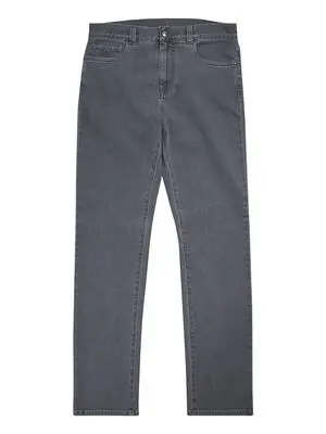 Canali Stretch-cotton Cashmere Straight Jeans - Grey