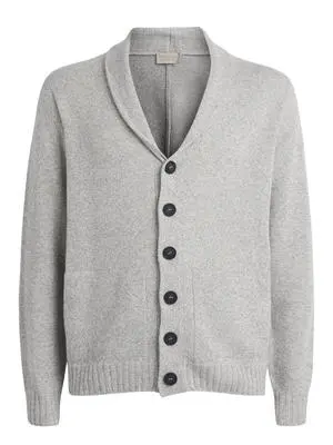 John Smedley Rockford Shawl Collar Cardigan In Recycled Cashmere-wool Blend - Grey